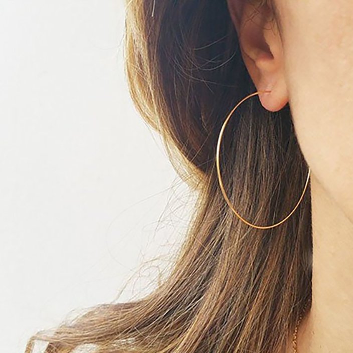 2 Inches Gold Hoops Earrings– HLcollection - Handmade Gold and Silver ...