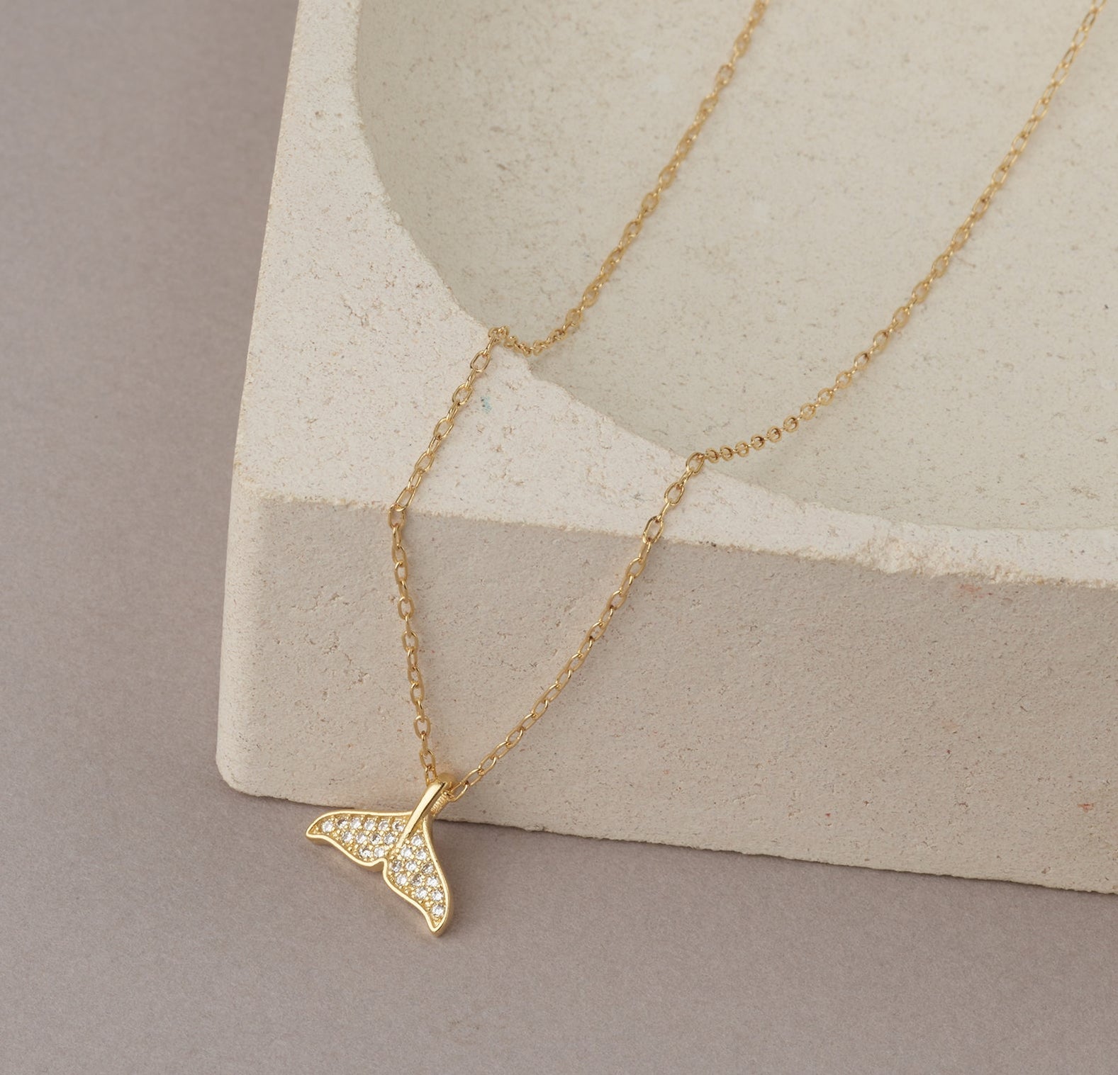 Gold Mermaid Tail Necklace– HLcollection - Handmade Gold and Silver Jewelry