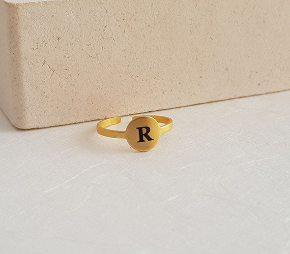 Personalized Letter Ring – HLcollection - Handmade Gold and Silver Jewelry