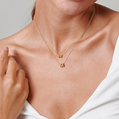 Tiny Gold Initial Necklace– HLcollection - Handmade Gold and Silver Jewelry