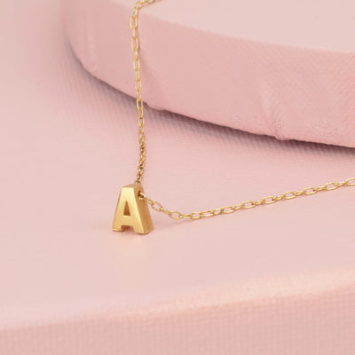Tiny Gold Initial Necklace– HLcollection - Handmade Gold and Silver Jewelry